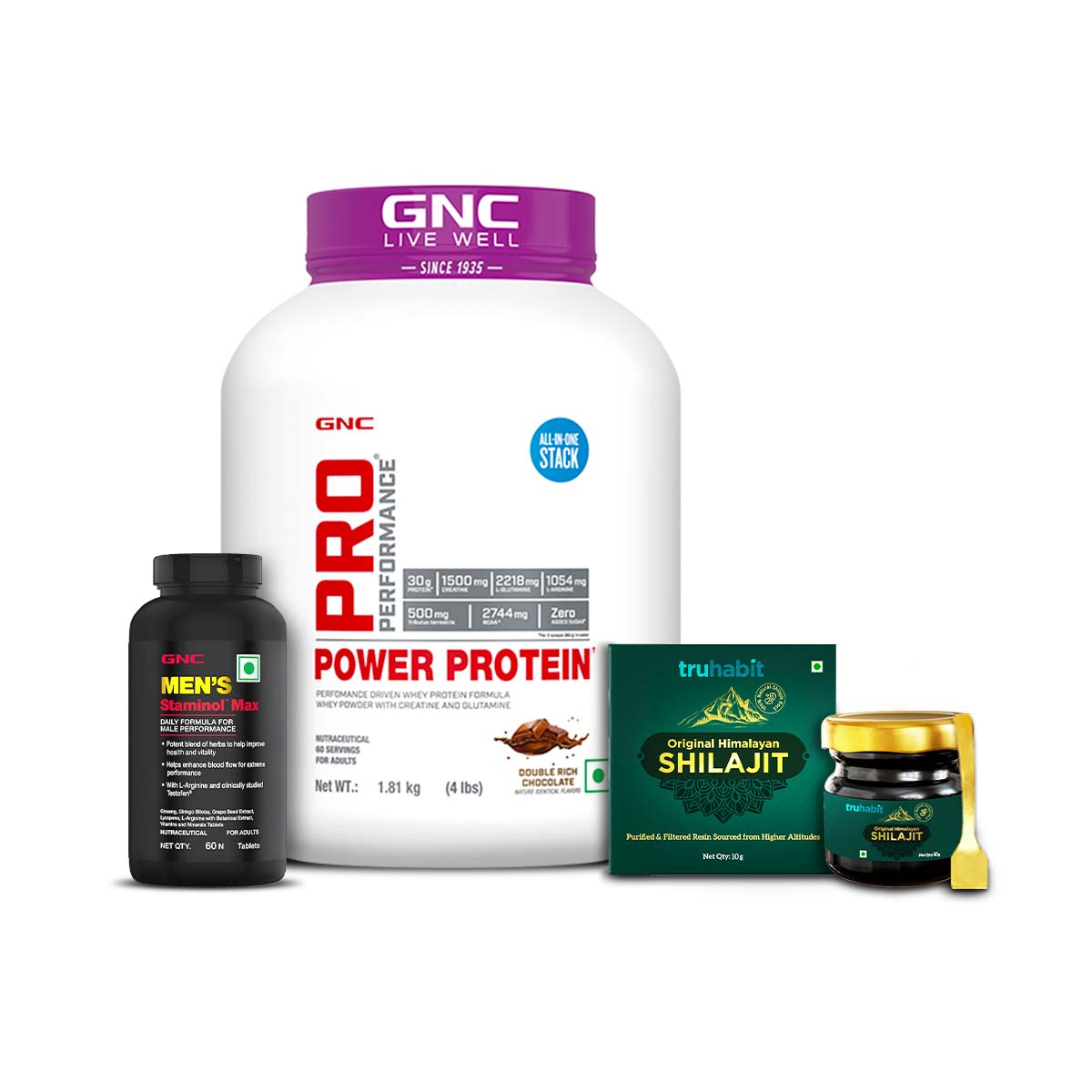 GNC Pro Performance Power Protein + Truhabit Original Himalayan Shilaj
