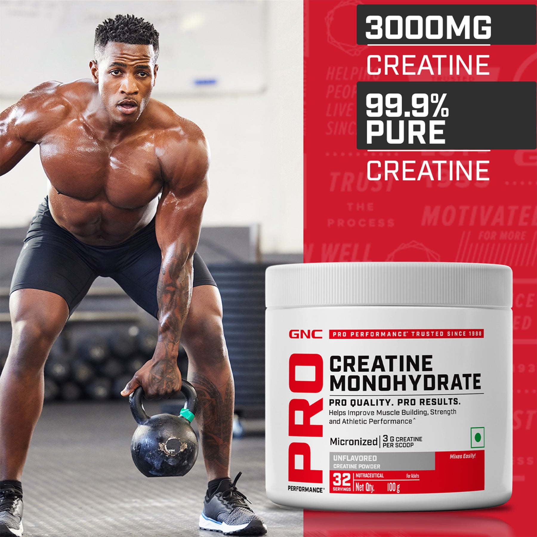 Buy Creatine Monohydrate 250g With Steel Shaker | GNC India