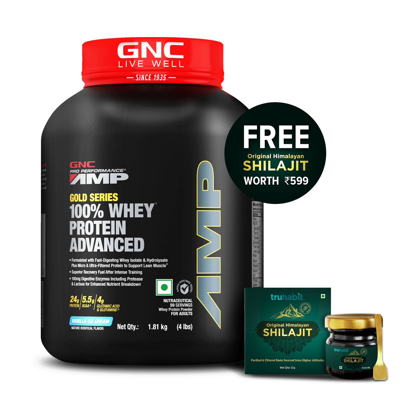 Buy GNC AMP Gold Series 100% Whey Protein Advanced - 24g Protein | GNC ...