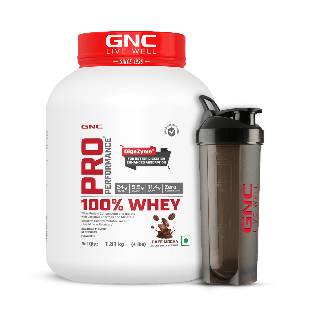 Buy GNC Pro Performance 100% Whey Protein - 4.4 lbs, 2 kg + Shaker ...