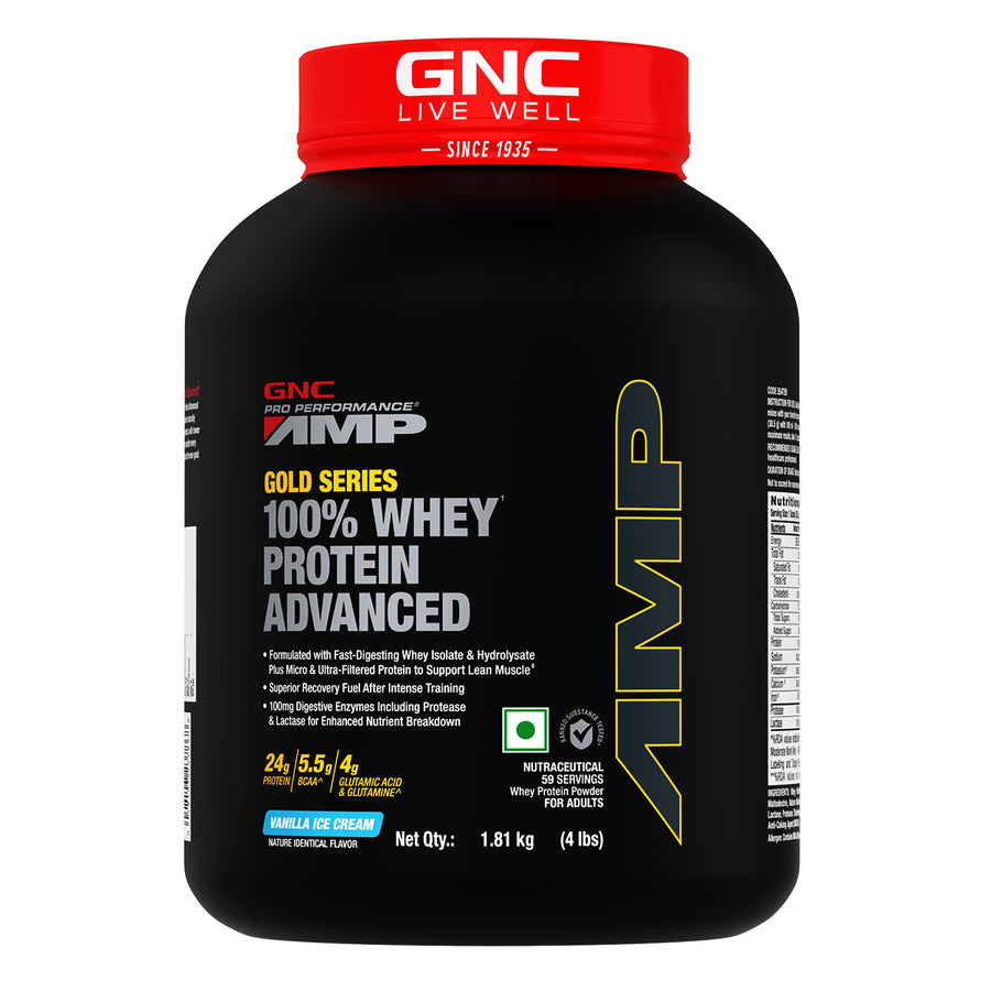 Buy GNC AMP Gold Series 100% Whey Protein Advanced - 24g Protein | GNC ...