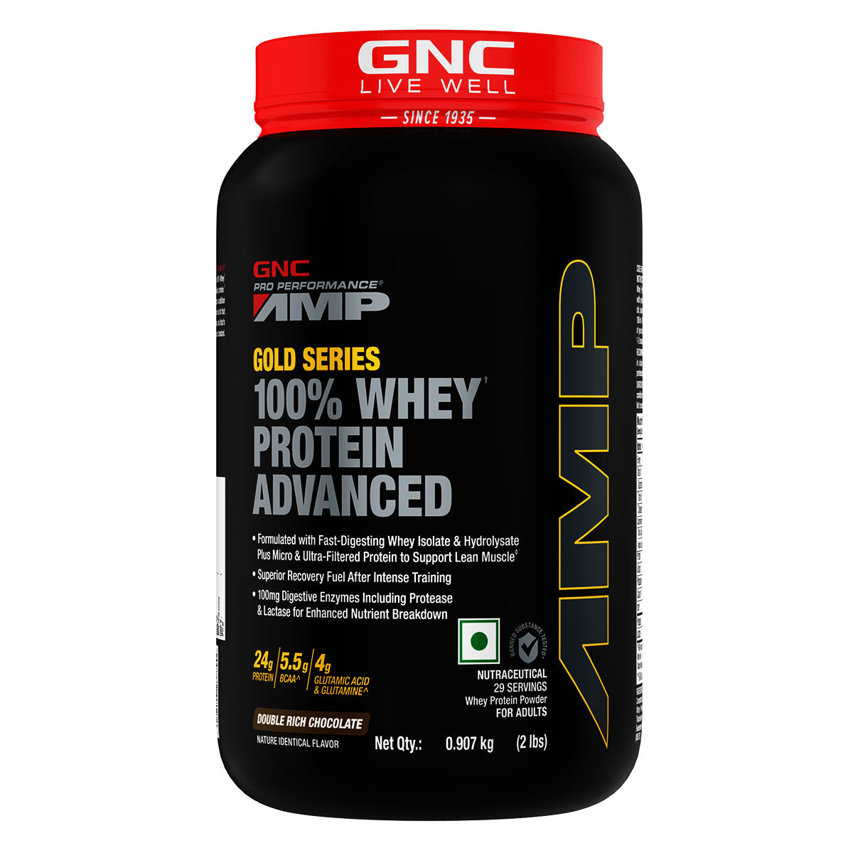 Buy GNC AMP Gold Series 100% Whey Protein Advanced - 24g Protein | GNC ...