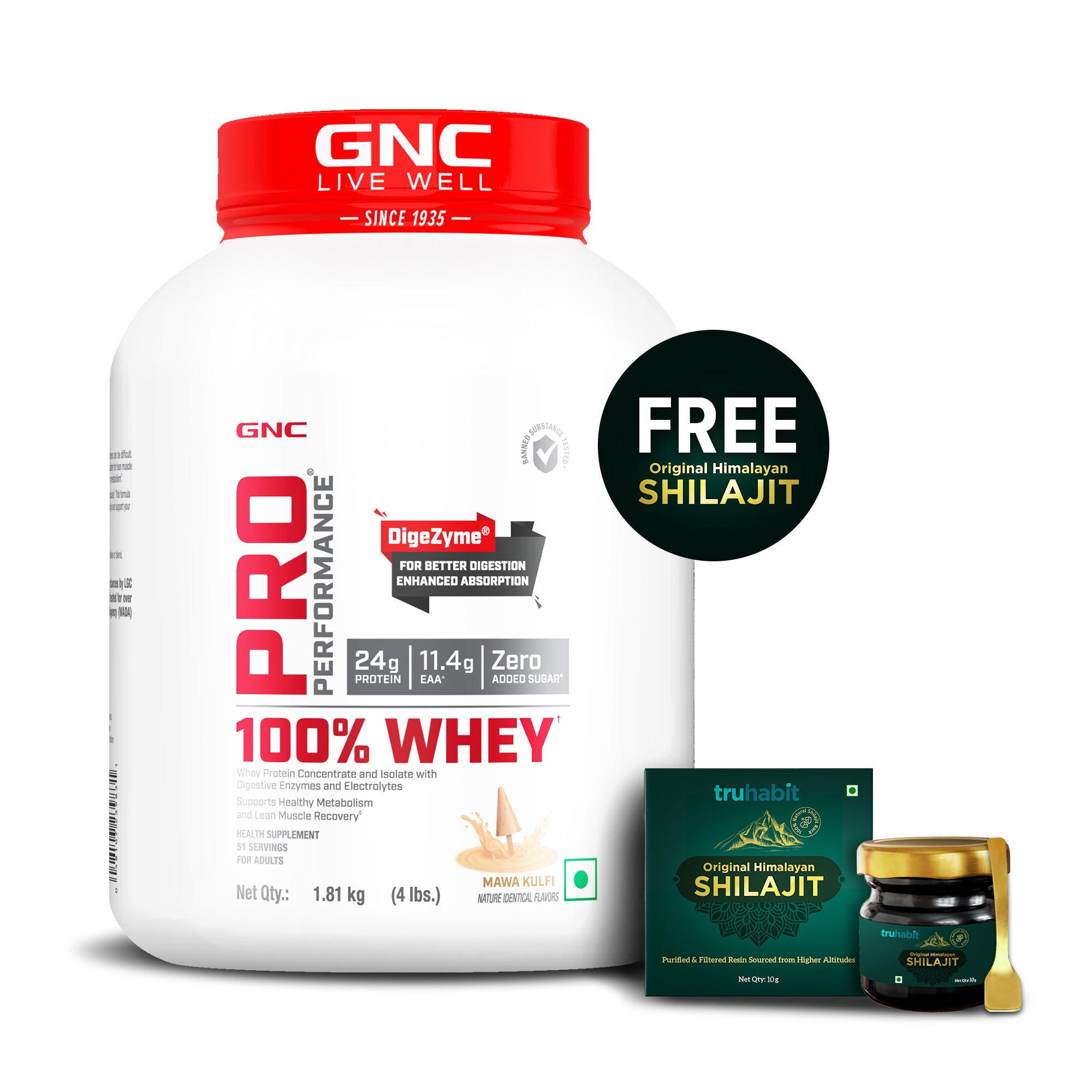 GNC Pro Performance 100% Whey Protein - 2 lbs - Vanilla Cream - GNC India