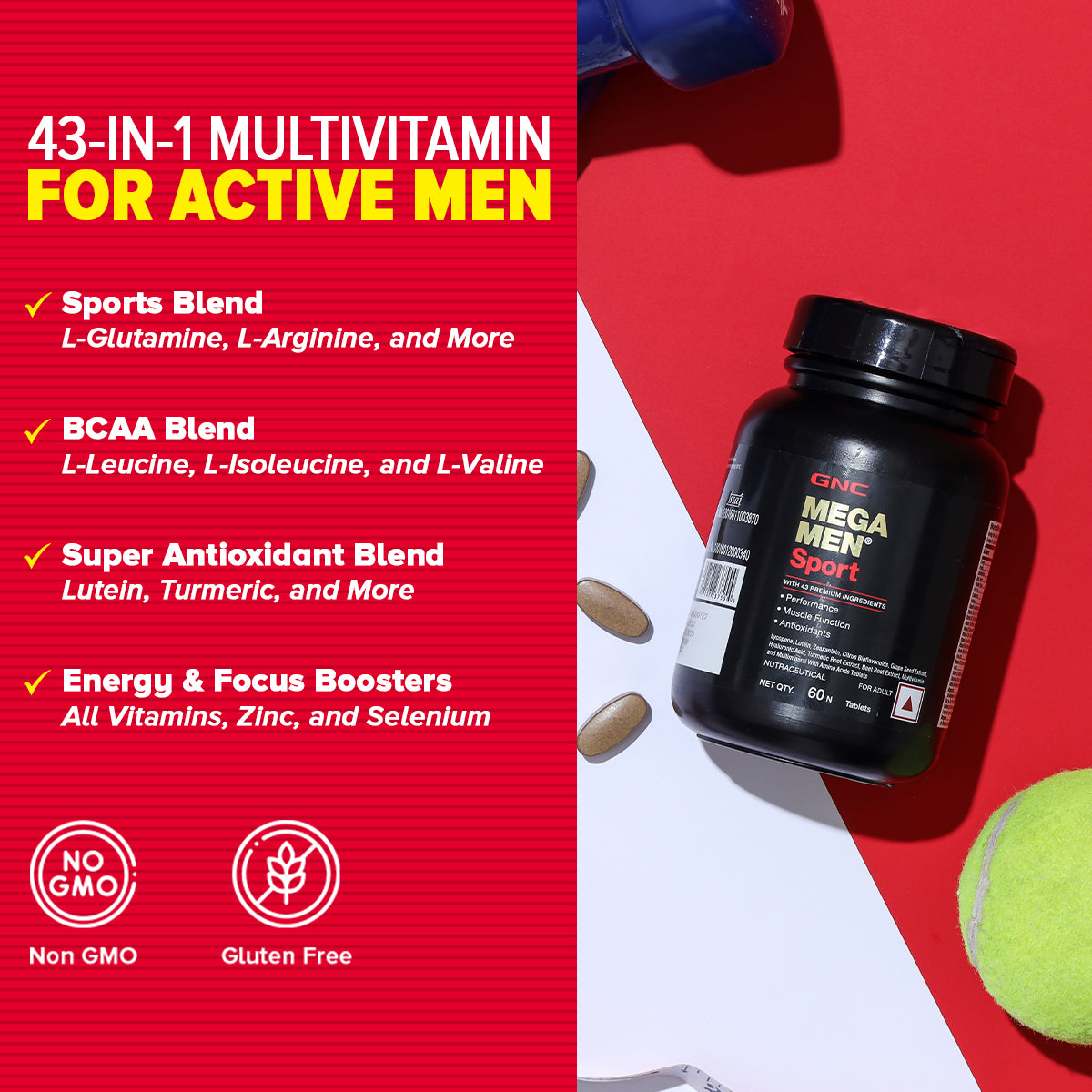 Buy GNC Mega Men Sport Multivitamin Tablets Online | GNC® India