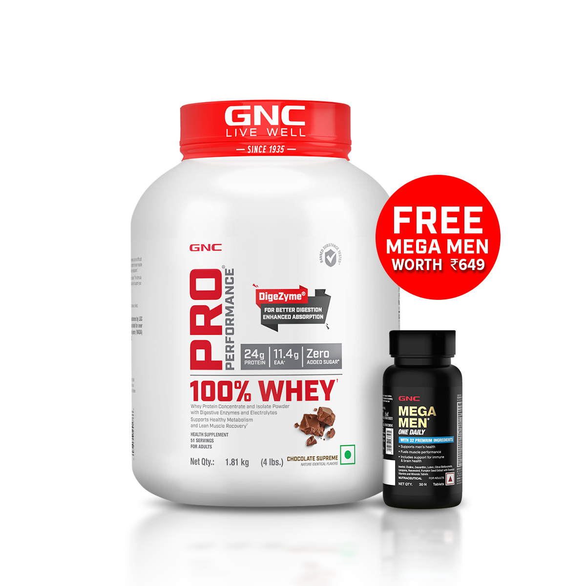 Buy GNC Pro Performance 100% Whey Protein - 4.4 lbs, 2 kg Online | GNC® India - 100% Whey ...