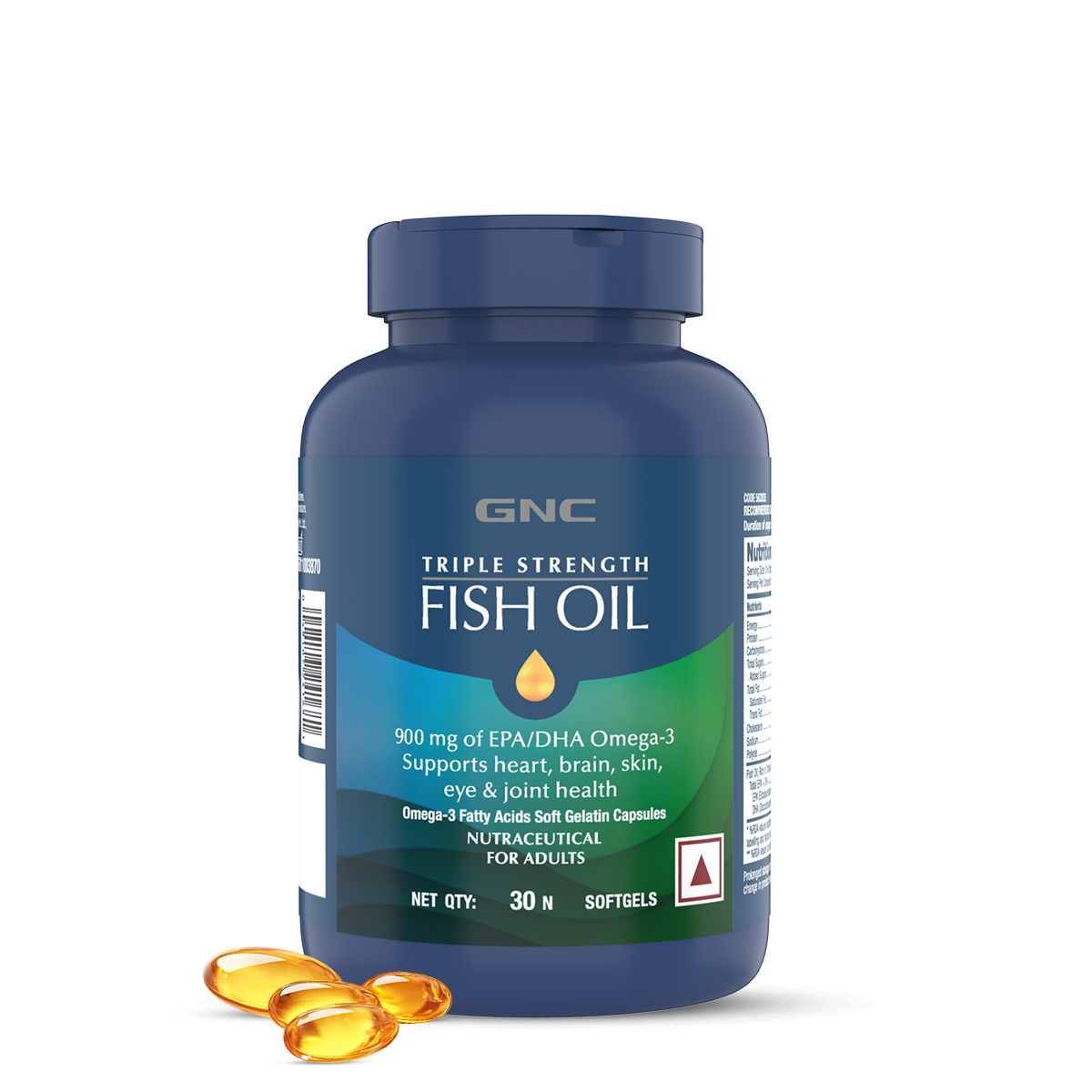 GNC Triple Strength Fish Oil - 1500 mg Fish Oil with 900 mg of highly ...