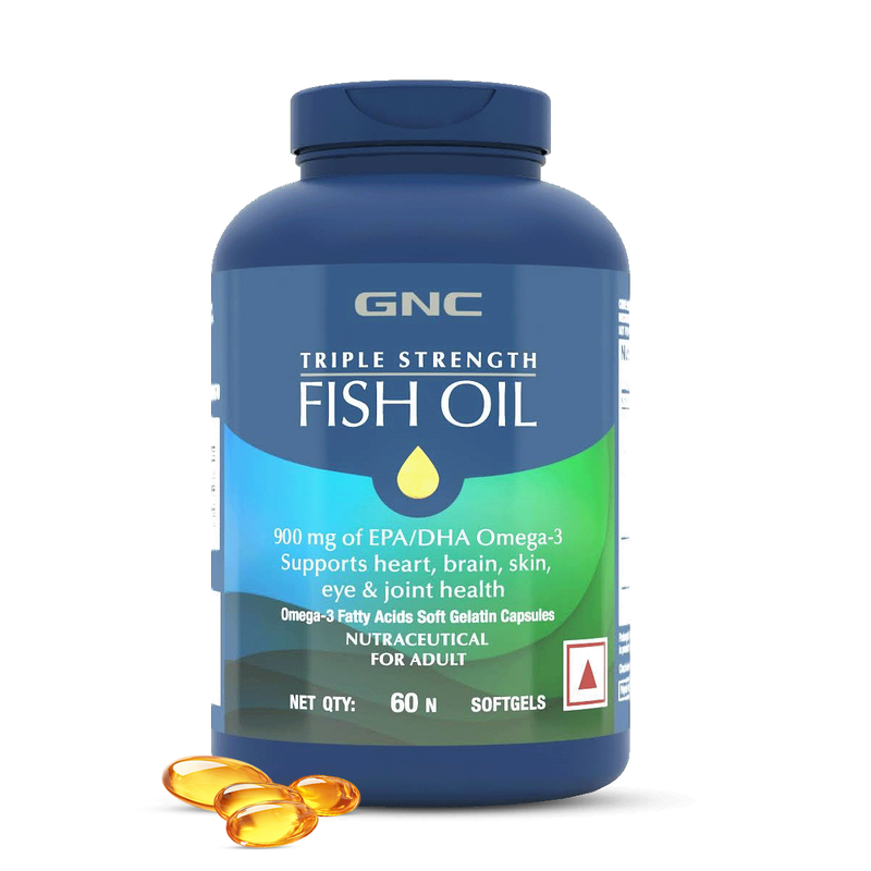 GNC Triple Strength Fish Oil - 1500 mg Fish Oil with 900 mg of highly ...