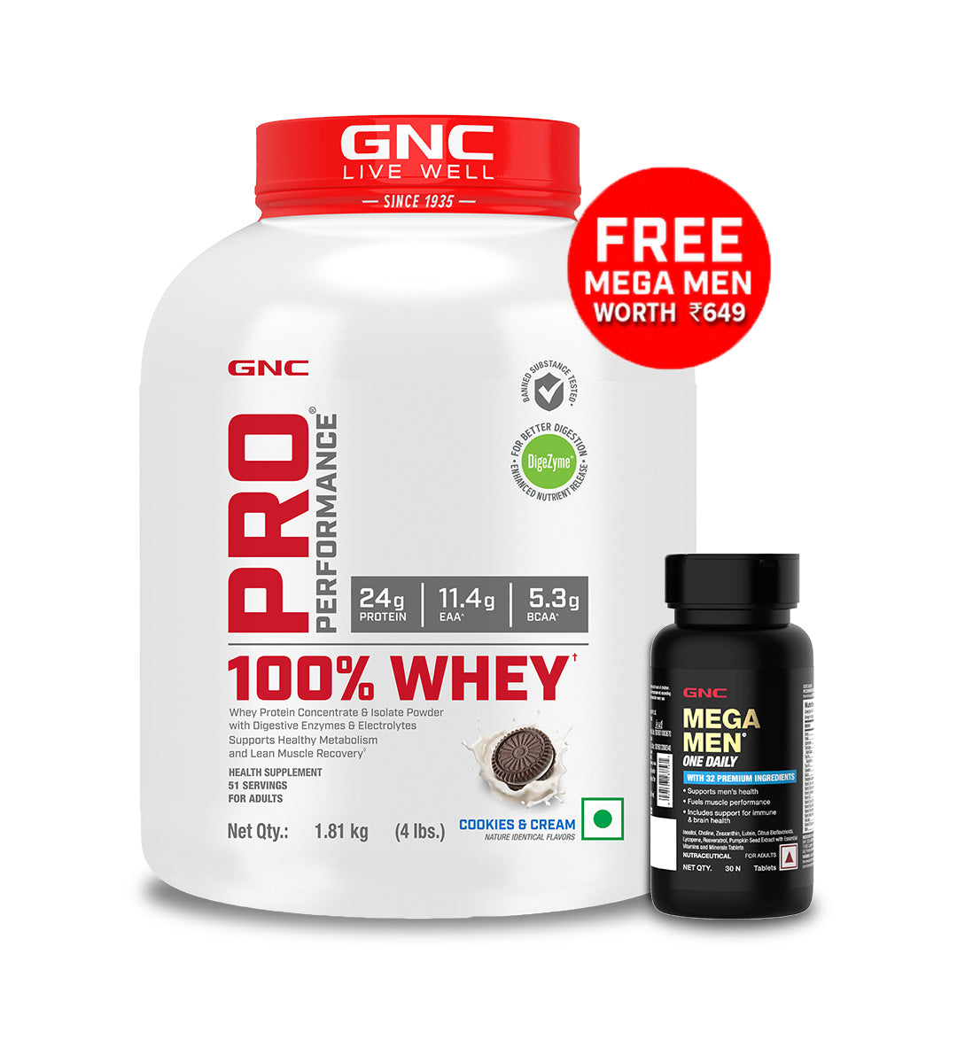 Buy GNC Pro Performance 100% Whey Protein - 4.4 lbs, 2 kg Online | GNC® India - 100% Whey ...
