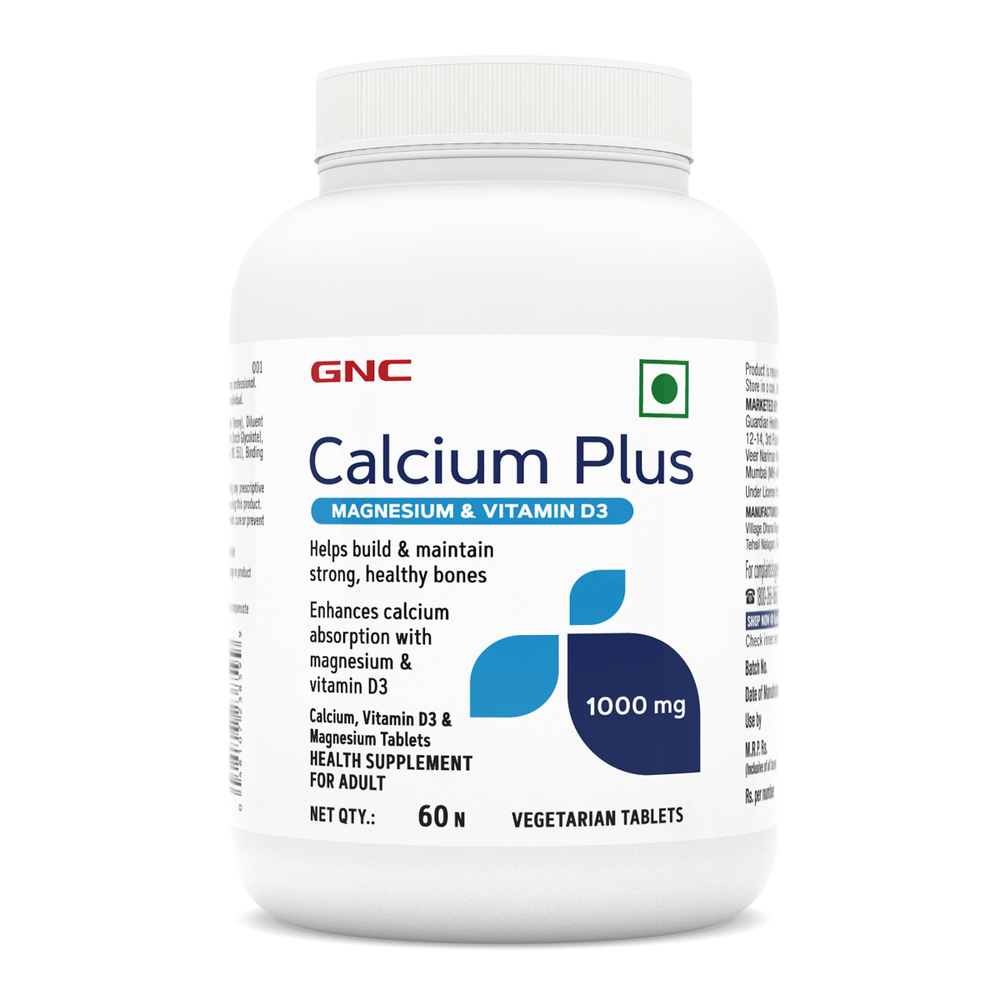 GNC Calcium Plus 1000 mg with Magnesium and Vitamin D3 - 60/180 Tablets